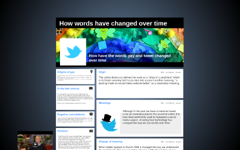 How words have changed over time by Hannah Turton on Prezi