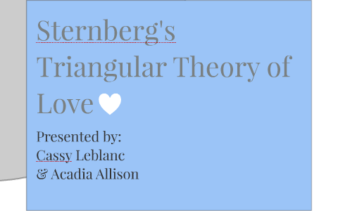 Sternberg's Triangular Theory of Love by Acadia Allison on Prezi