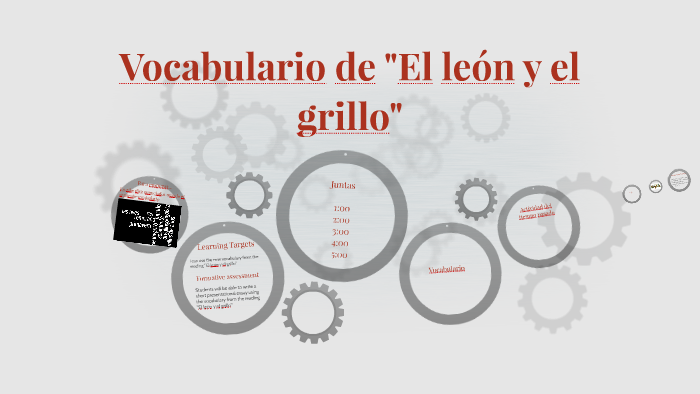 Vocabulario de "El león y el grillo" by on Prezi