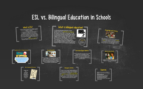ESL vs. Bilingual Education in Schools by Rachel Fullmer on Prezi