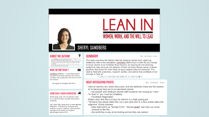 LEAN IN [WOMEN, WORK, AND THE WILL TO LEAD] by Grayson Ankrom on Prezi