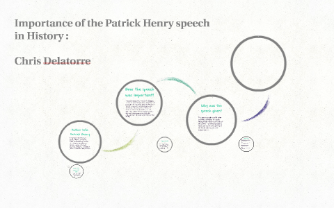 Importance of the Patrick Henry speech in History. by Chris Delatorre ...
