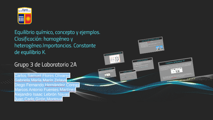Equilibrio químico, concepto y ejemplos. Clasificación: homo by Carlos ...