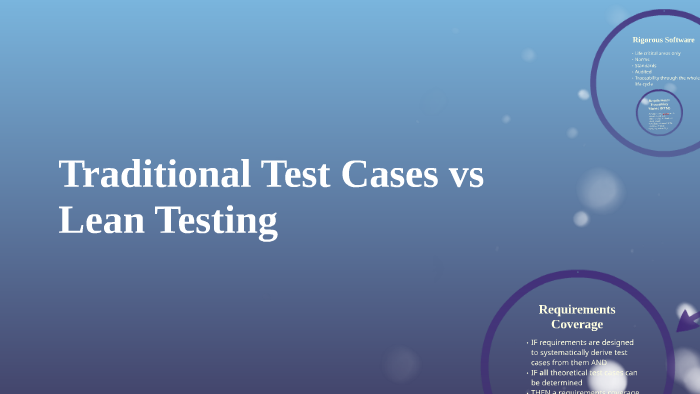 Traditional Test Cases vs Lean Testing by Karin Basel on Prezi