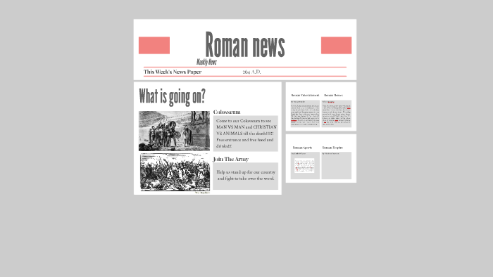 Roman News paper by Selena Zenquis on Prezi