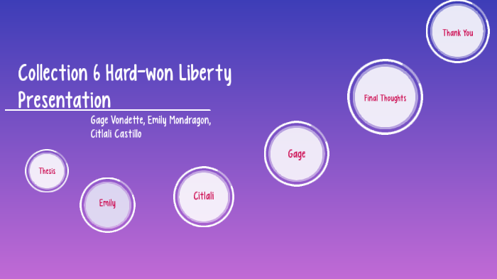 Collection 6 Hard-won Liberty Presentation by Gage Vondette on Prezi
