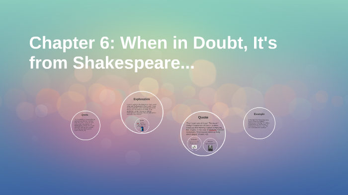 Chapter 6: When in Doubt, It's from Shakespeare... by Danielle Kisner ...