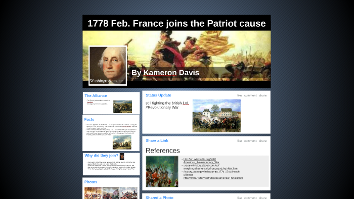 1778 Feb. France joins the Patriot cause by kameron davis on Prezi