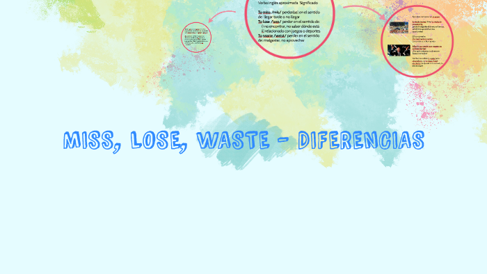 MISS, LOSE, WASTE – DIFERENCIAS by John Gomez on Prezi