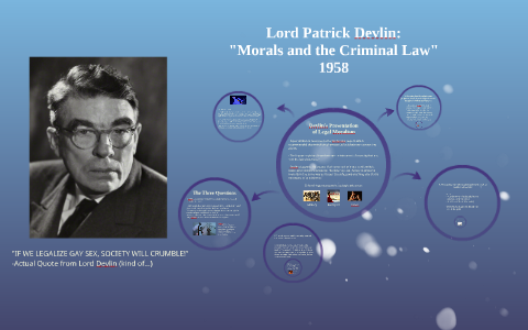 Lord Patrick Devlin: "Morals and the Criminal Law" 1958 by JT Lewis on ...