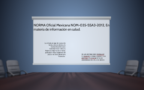 NORMA Oficial Mexicana NOM-035-SSA3-2012, En materia de info by luis ...