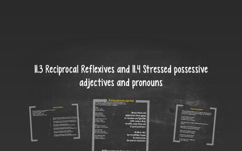 11.3 Reciprocal Reflexives and 11.4 Stressed possessive adje by Soney ...