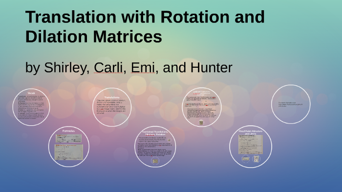 Translation with Rotation and Dilation Matrices by Shirley Mayanja on Prezi