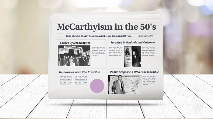 McCarthyism in the 50's by kayla mendez on Prezi