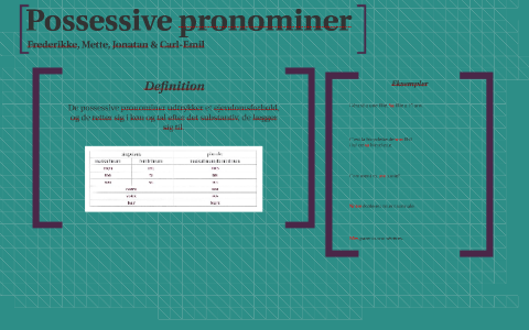 Possessive pronominer by Frederikke Bisholm on Prezi