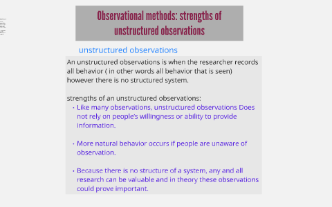 Observational methods: strengths of unstructured observation by mazuba ...