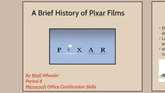A Brief History of Pixar Films by Niall Wheeler