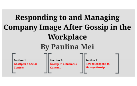 How Companies Respond to or Manage Their Image After Gossip in the ...