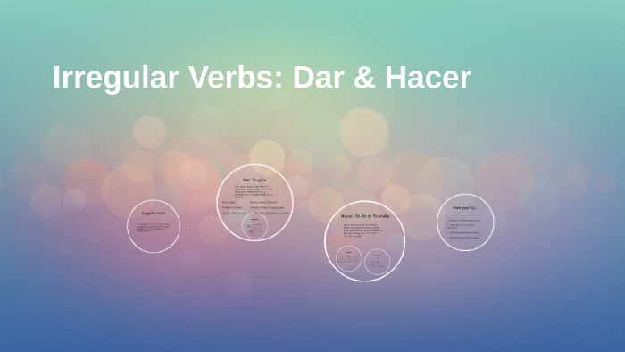 Irregular Verbs: Dar & Hacer by Gabriella Ferreira on Prezi