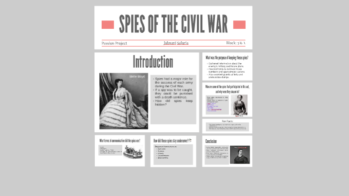 SPIES OF THE CIVIL WAR by Jahnavi S