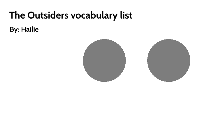 The outsiders vocabulary list by Hailie Tedford on Prezi