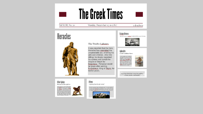 Greek Mythology - Newspaper by Alexa Lentz on Prezi