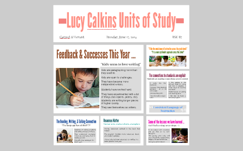 Lucy Calkins Units of Study by SL Cookson on Prezi