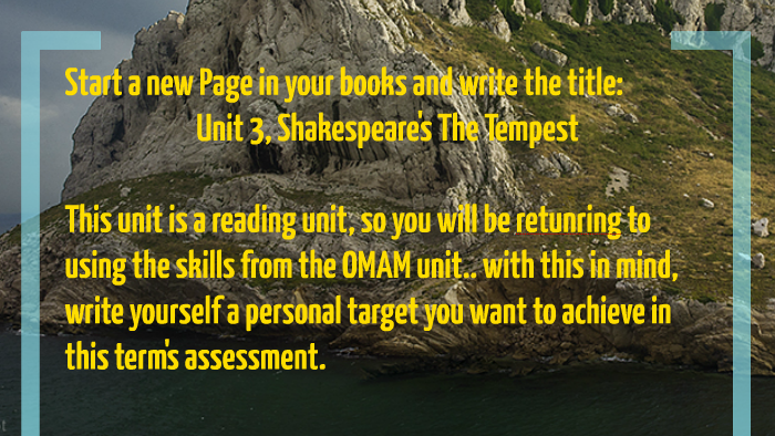 Unit 3: The Tempest by William Shakespeare by Emily Tumber