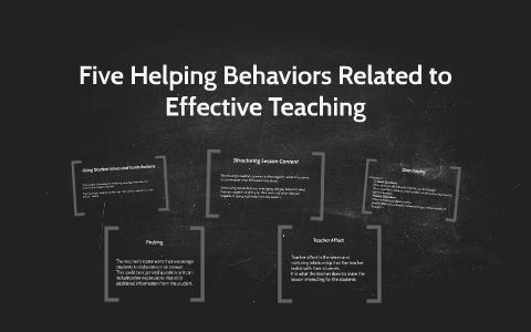 Five Helping Behaviors Related to Effective Teaching by Elizabeth ...