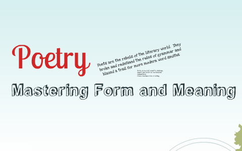 Intro to Poetry and Literary Devices by R Glenn on Prezi