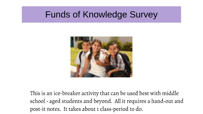 Funds of Knowledge Survey by Colleen Springer-Lopez on Prezi