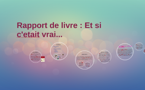 Rapport de Livre : Et si c'etait vrai by Isela Alvarez on Prezi
