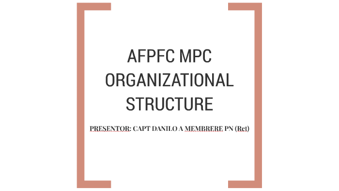 Organizational Structure for Orientation by AFPFC MPC AFPFC MPC on Prezi