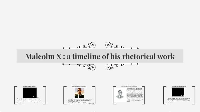 Malcolm X : a timeline of his rhetorical work by Tom Unger on Prezi