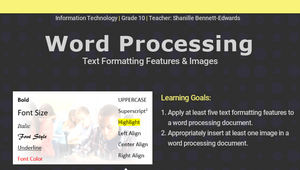 Formatting Features in Word Processing by Shanille Bennett-Edwards on ...