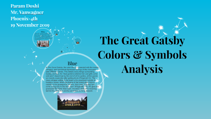 The Great Gatsby Colors & Symbols Analysis by Param Doshi