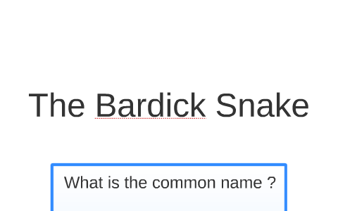 The Bardick Snake by colton slavin on Prezi