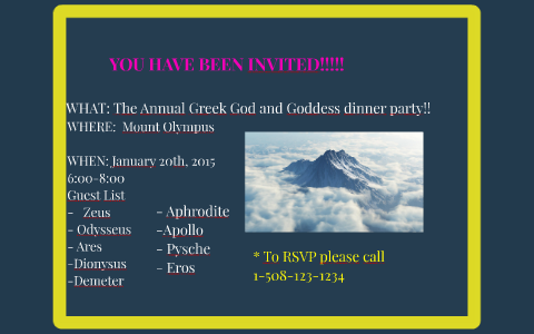 Greek Mythology Dinner Party by Teddy Maher on Prezi
