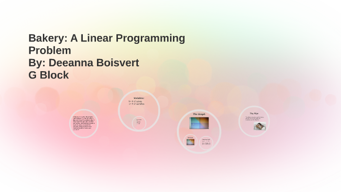 Bakery: A Linear Programming Problem by Deeanna Boisvert on Prezi