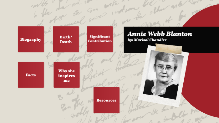 Annie Webb Blanton by Marisol Chandler on Prezi