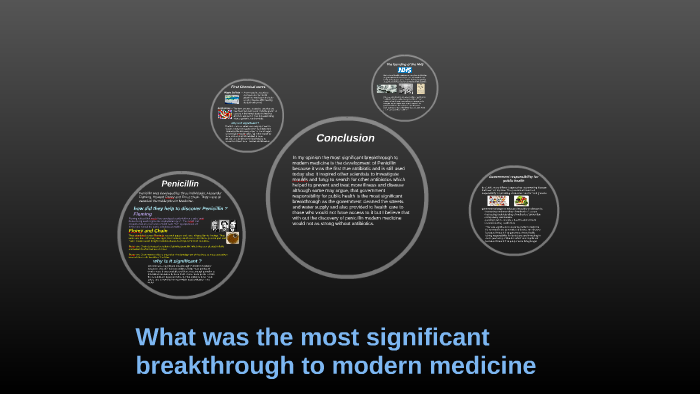 What was the most significant breakthrough to modern medicin by Evie ...