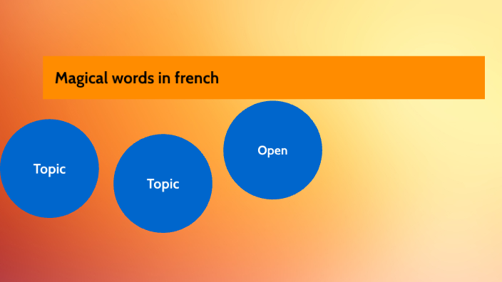 magical words in FRENCH by Gaganesh yadla on Prezi