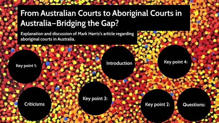 From Australian Courts to Aboriginal Courts in Australia—Bridging the ...