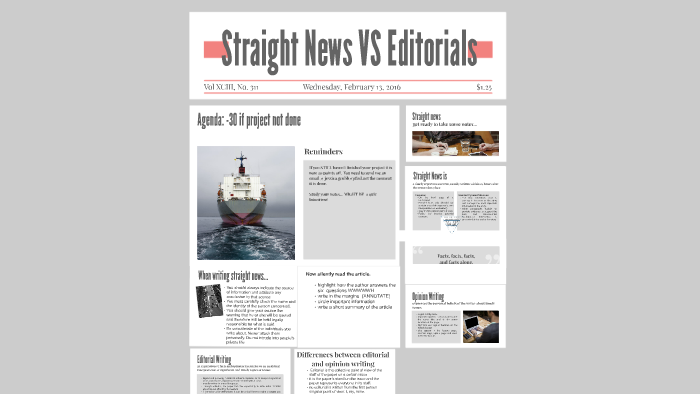 Straight News VS Editorials by Jessica Grubb on Prezi