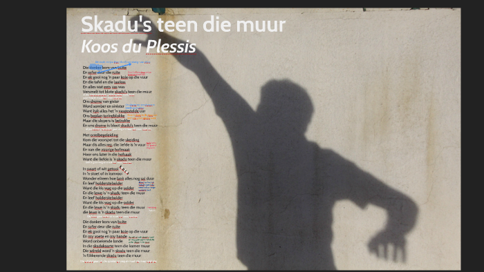 Skadu's teen die muur (Koos du Plessis) by Tiaan Lötter on Prezi