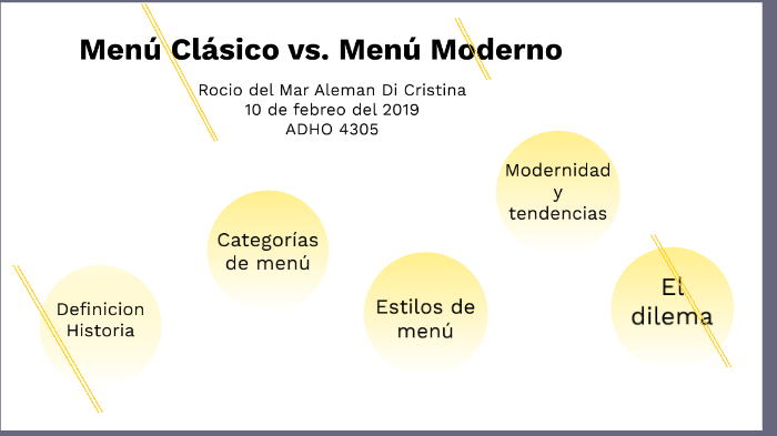 Menu Clasico vs. Menu Moderno by Rocio Aleman on Prezi