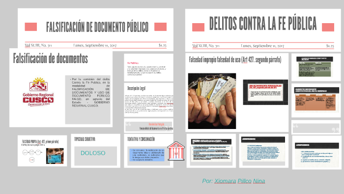 DELITOS CONTRA LA FE PÚBLICA by Xiomara Pillco on Prezi