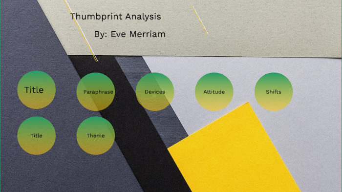 Thumbprint Eve Merriam Analysis
