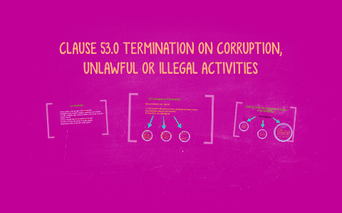 CLAUSE 53.0 TERMINATION ON CORRUPTION, by on Prezi