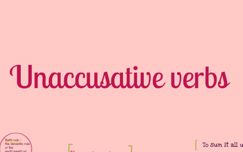 Unaccusative verb by Alisa Frunza on Prezi